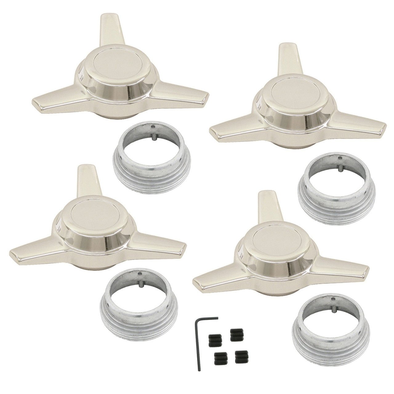 Wheel Knock-Offs | 3 Spoke Chrome Spinners | Moore Parts