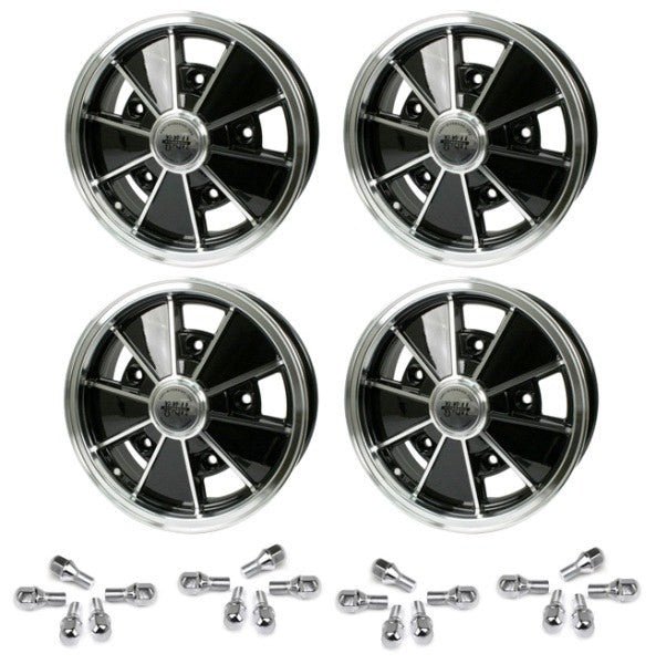 Vw Bug 5 Lug Black Empi BRM Wheel Package | Moore Parts